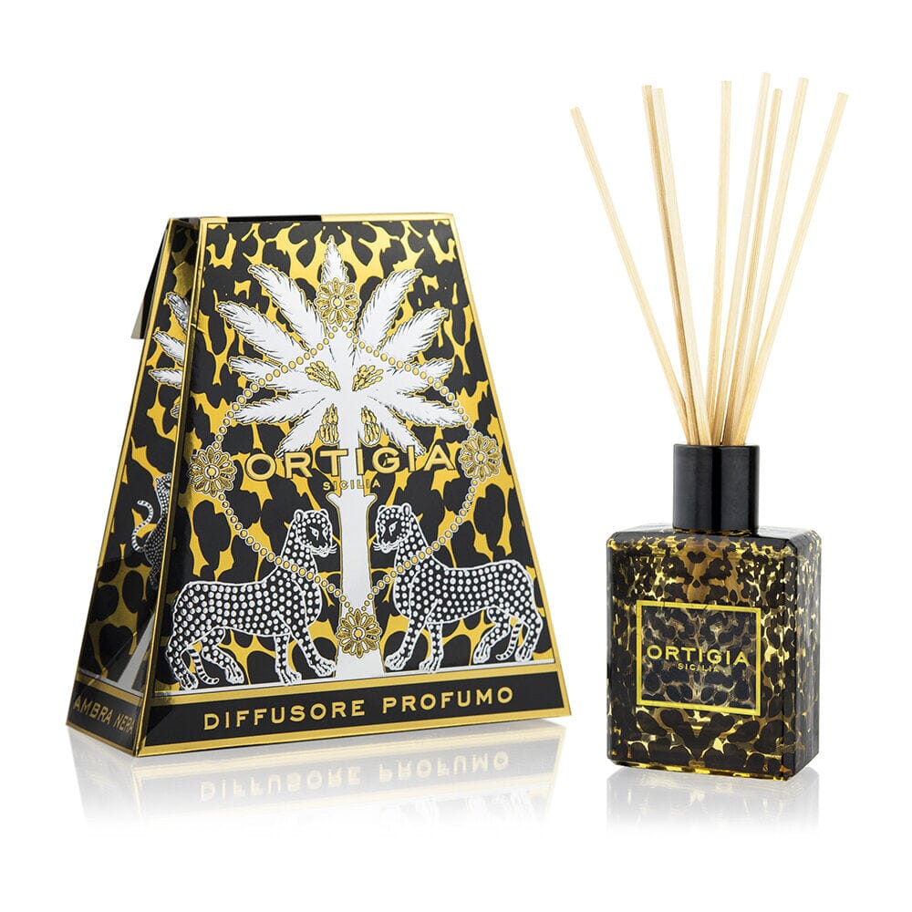ORTIGIA Diffuseur à Roseaux Gatto Ambra Nera - 200 ml – lespetitsbohemes